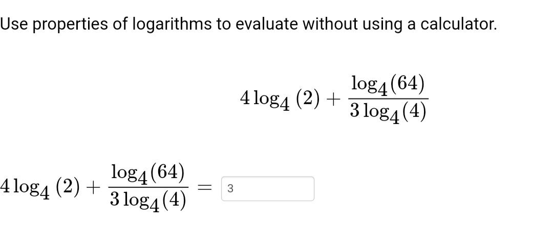 Solved Use properties of logarithms to evaluate without | Chegg.com
