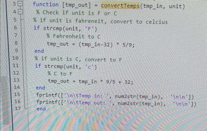 Solved IN MATLABTrying to create a program with 2 inputs and | Chegg.com
