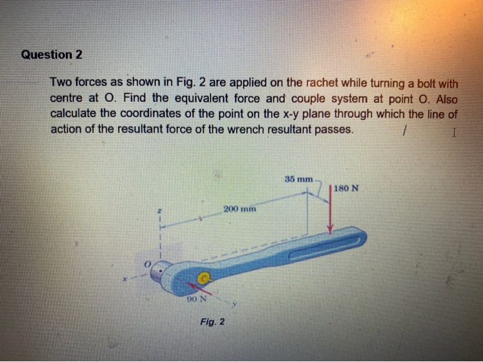 Solved Question 2 Two forces as shown in Fig. 2 are applied | Chegg.com