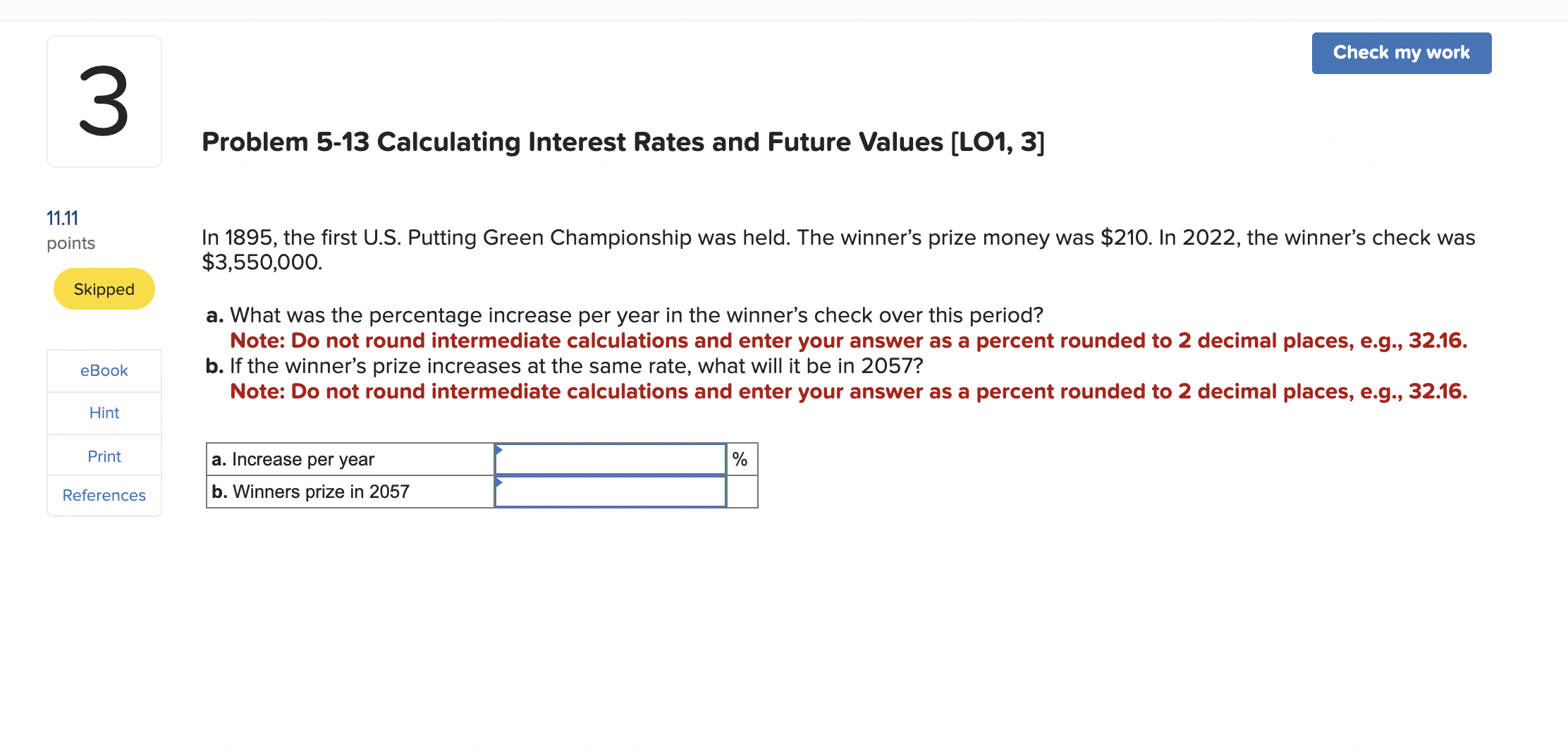 Solved Problem 5-13 ﻿Calculating Interest Rates and Future | Chegg.com