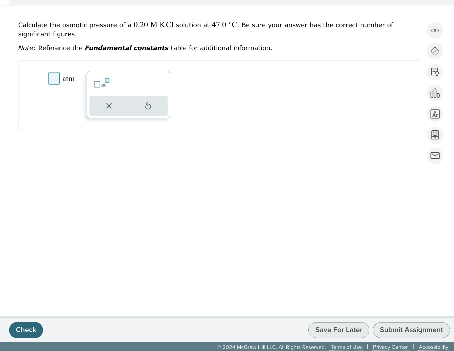 Solved Calculate the osmotic pressure of a 0.20MKCl | Chegg.com