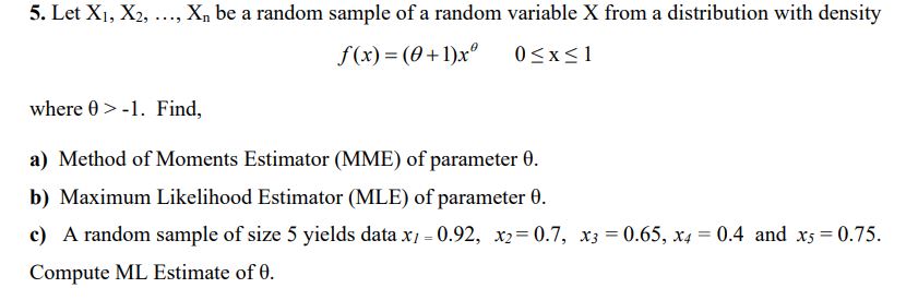Solved Let x1,x2,dots,xn ﻿be a random sample of a random | Chegg.com