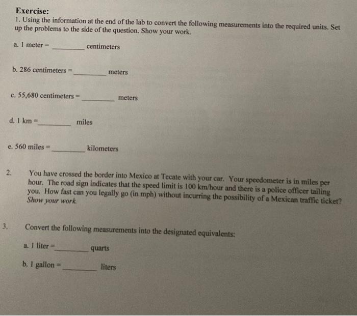 Solved Exercise: 1. Using the information at the end of the | Chegg.com