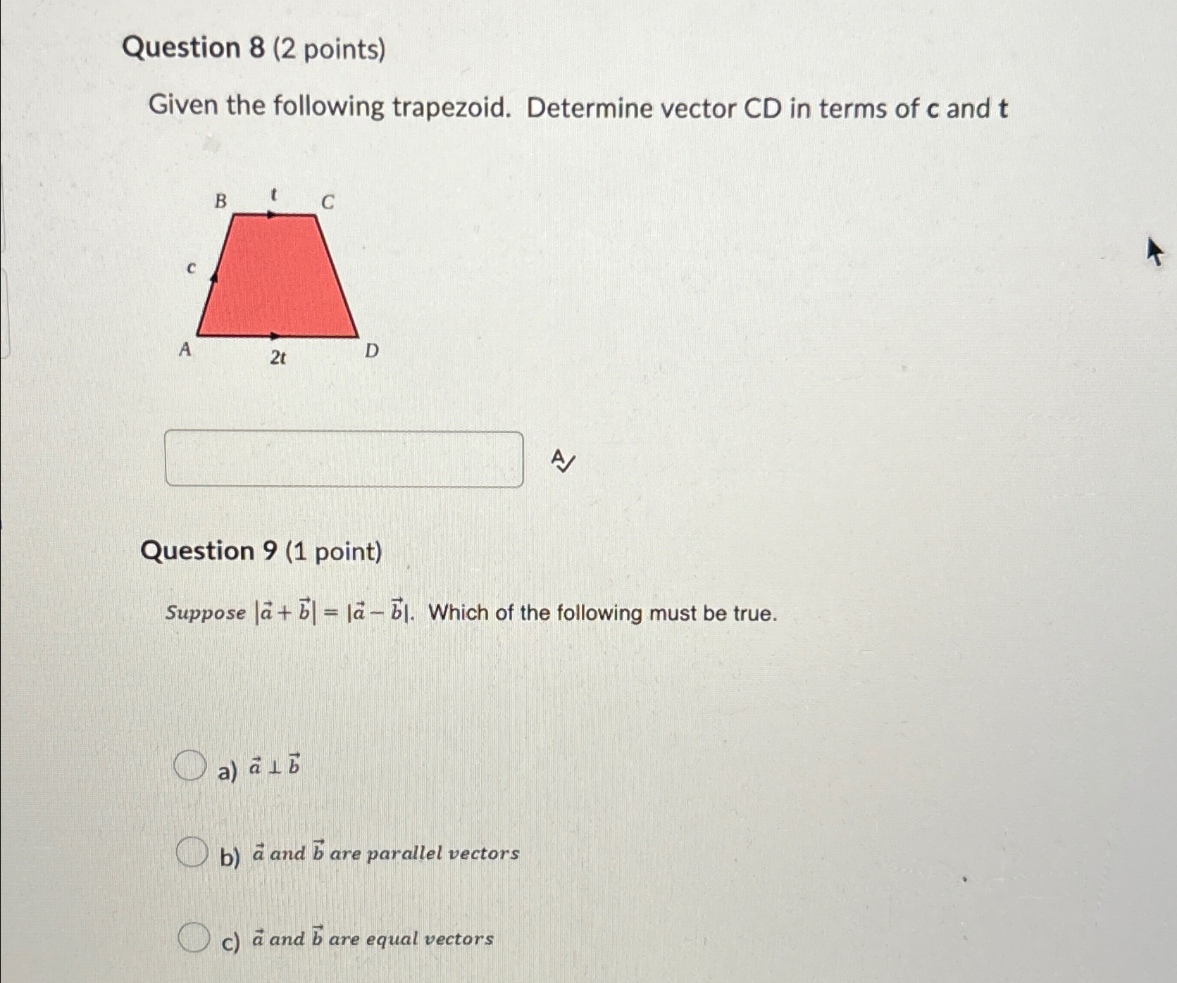 Solved Question 8 (2 points)Given the following trapezoid. | Chegg.com Solved Question 8 (2 points)Given the following trapezoid. | Chegg.com