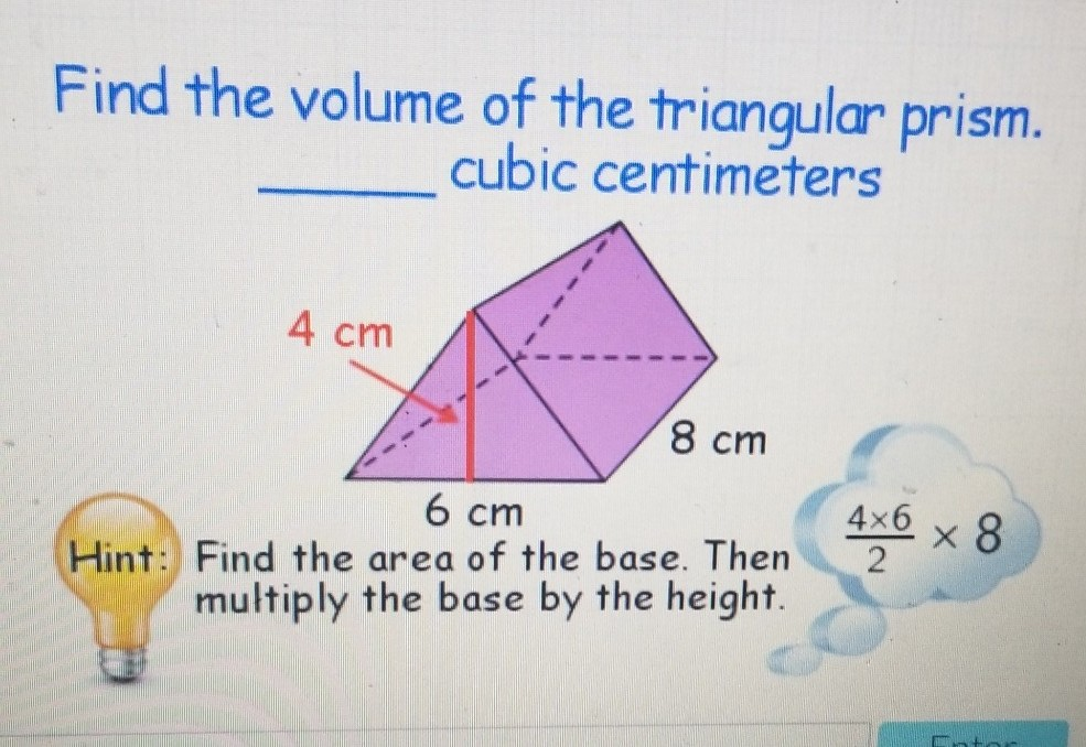 Solved Find the volume of the triangular prism. cubic | Chegg.com