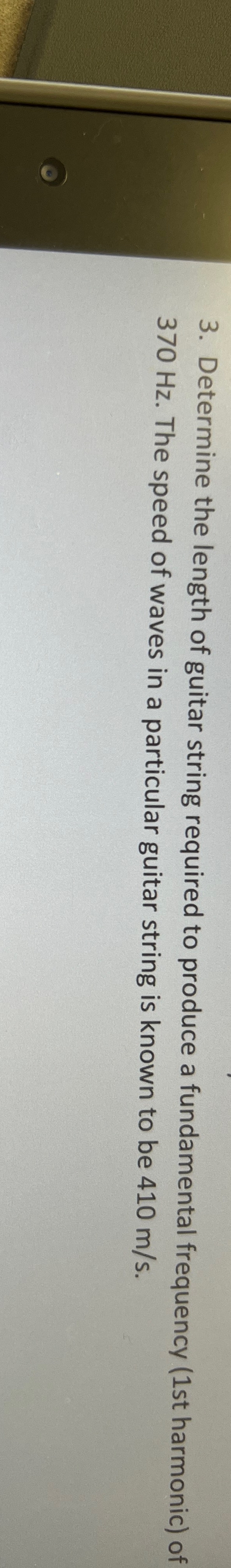 Solved Determine the length of guitar string required to | Chegg.com