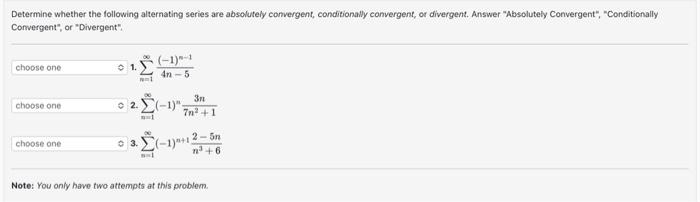 Solved Determine whether the following alternating series | Chegg.com