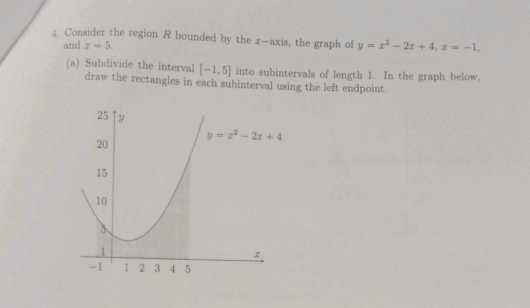 Solved 4. Consider the region R bounded by the x-axis, the | Chegg.com