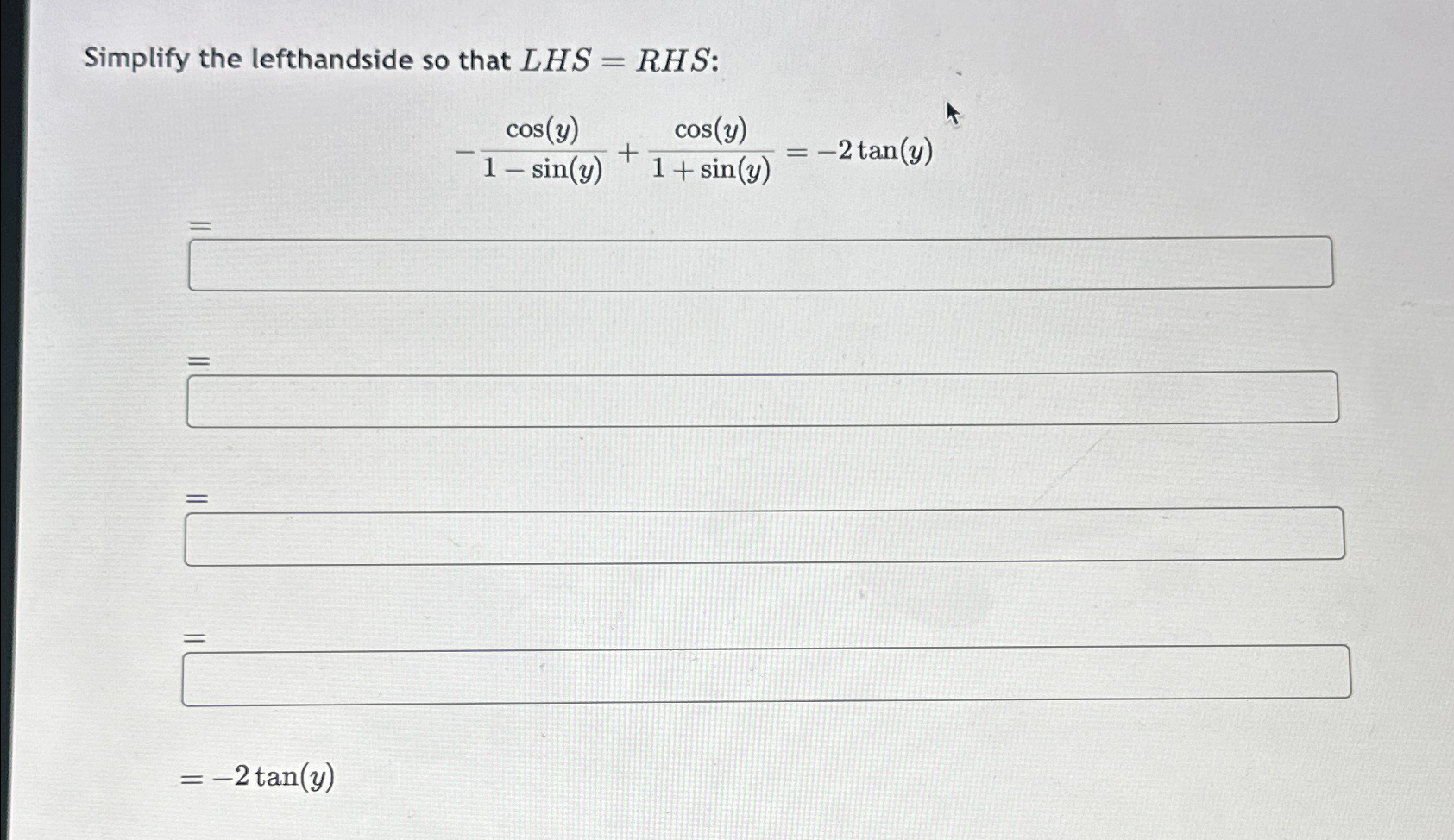 Solved Simplify the lefthandside so that LHS=RHS | Chegg.com