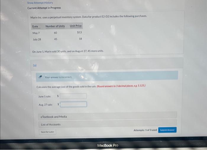Solved Show Attempt History Current Attempt in Progress | Chegg.com