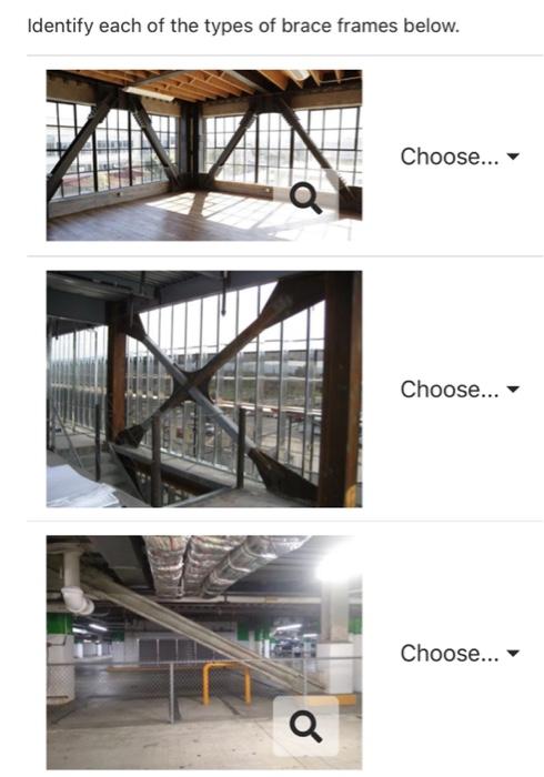 Solved Identify each of the types of brace frames below. | Chegg.com