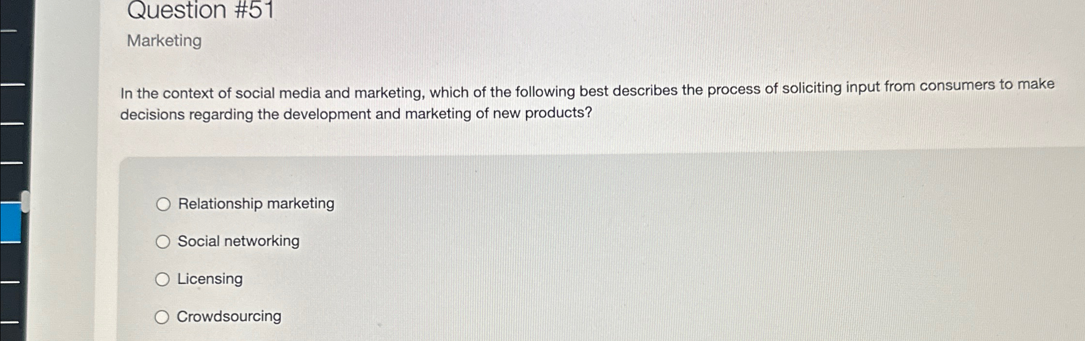 Solved Question #51MarketingIn the context of social media | Chegg.com
