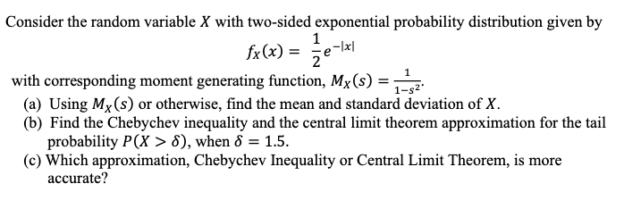 Solved Consider the random variable x ﻿with two-sided | Chegg.com