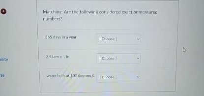 Solved Matching: Are the following considered exact or | Chegg.com