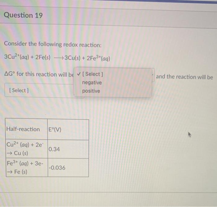 Solved Consider the following redox reaction: | Chegg.com