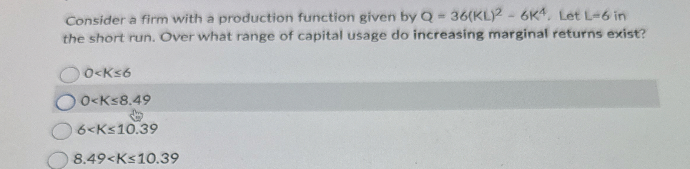 Solved Consider a firm with a production function given by | Chegg.com