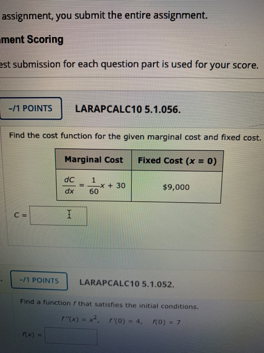 Solved assignment, you submit the entire assignment. iment | Chegg.com
