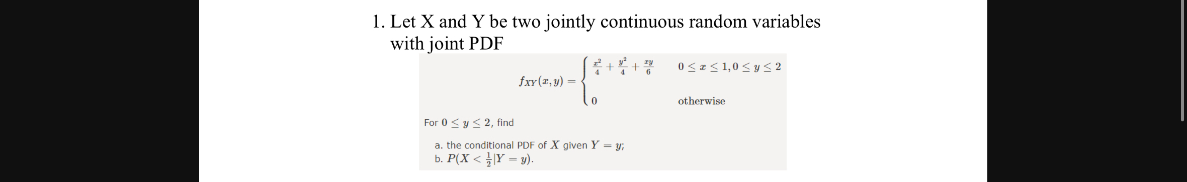 Solved Let x ﻿and Y ﻿be two jointly continuous random | Chegg.com