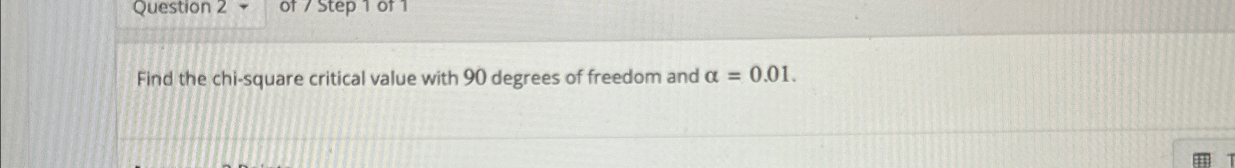 Solved Find the chi-square critical value with 90 ﻿degrees | Chegg.com
