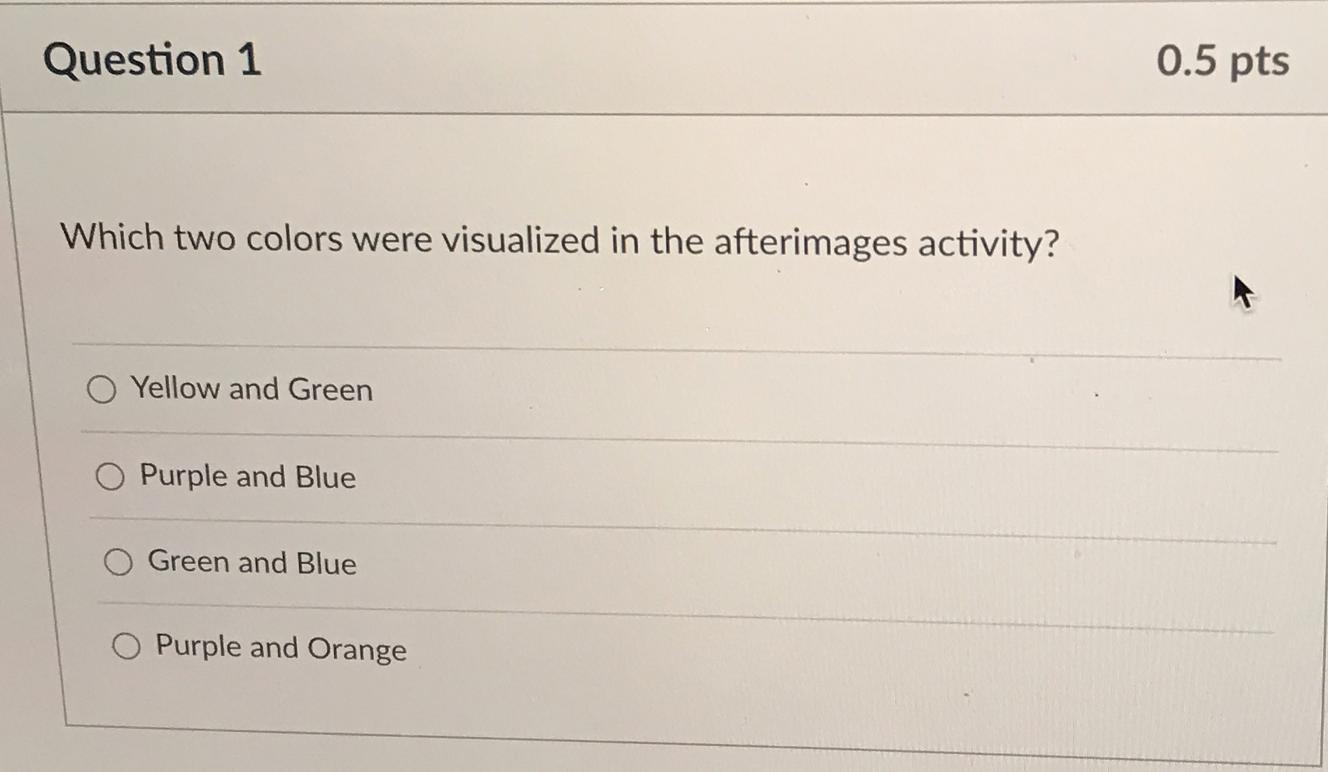 Solved Question 10.5 ﻿ptsWhich two colors were visualized in | Chegg.com