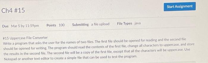 Solved \#15 Uppercase File Converter Write a program that | Chegg.com