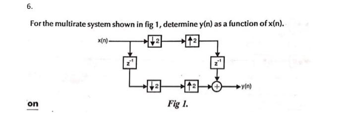 Solved For the multirate system shown in fig 1 , determine | Chegg.com