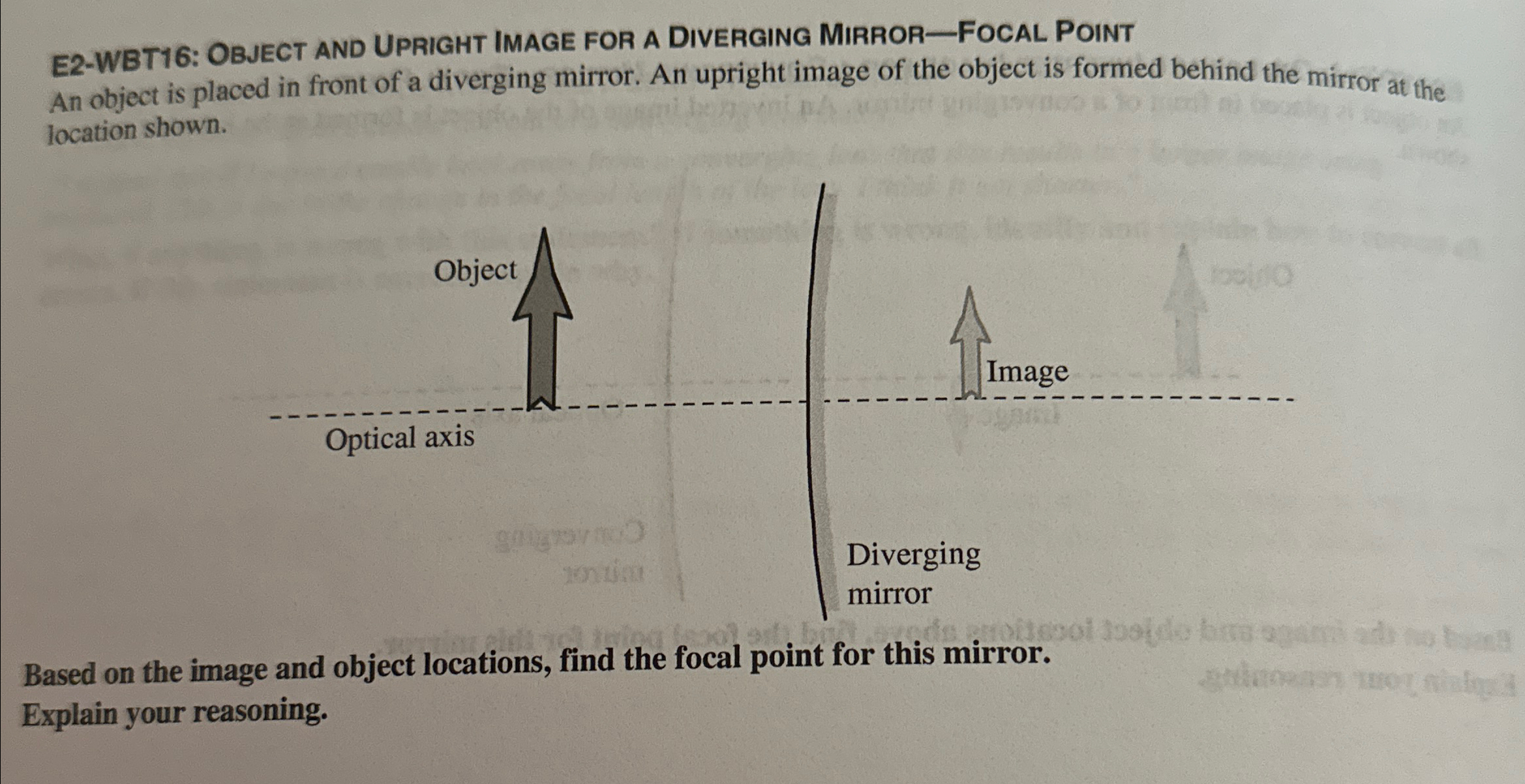 Solved E2-WBT16: OBJECT AND UPRIGHT IMAGE FOR A DIVERGING | Chegg.com