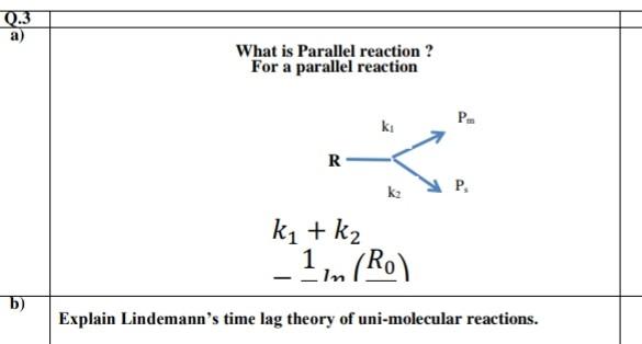 Solved What is Parallel reaction? For a parallel reaction | Chegg.com