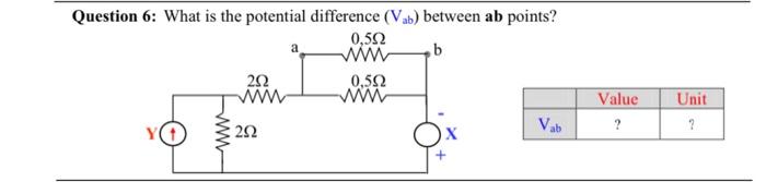 Solved Question 6: What is the potential difference (Vab) | Chegg.com
