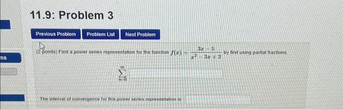 Solved ns 11.9: Problem 3 Previous Problem Problem List Next | Chegg.com