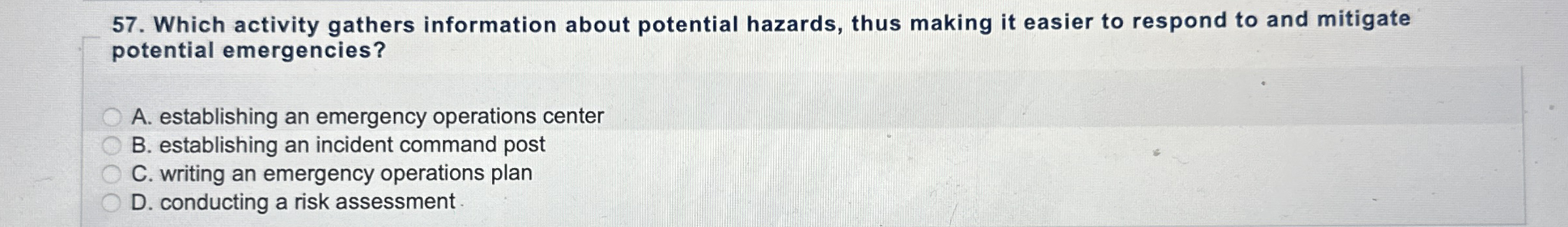 Solved Which activity gathers information about potential | Chegg.com