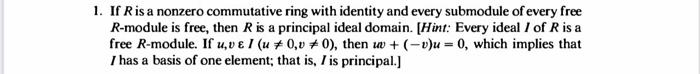 Solved 1. If R is a nonzero commutative ring with identity | Chegg.com