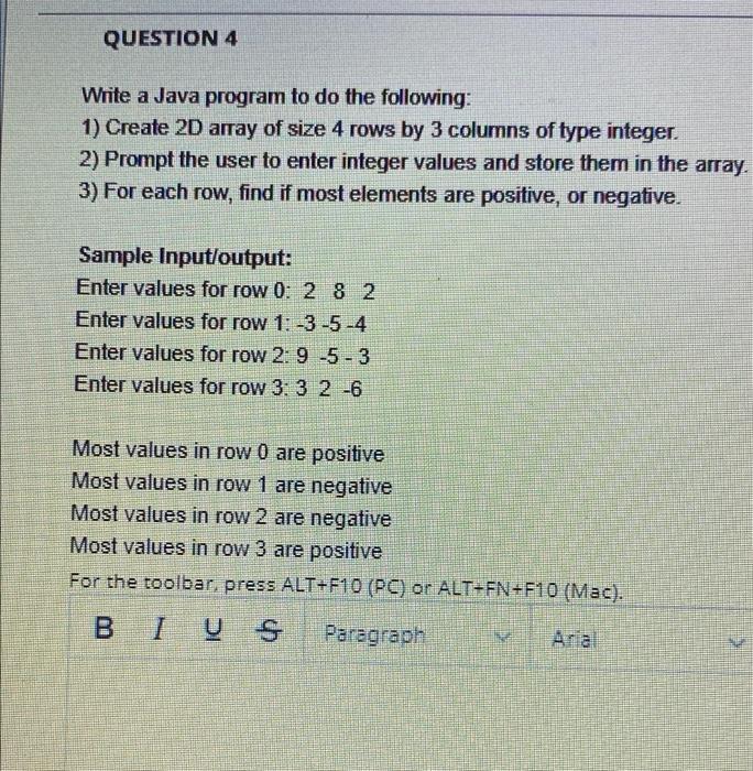 Solved QUESTION 4 Write a Java program to do the following: | Chegg.com