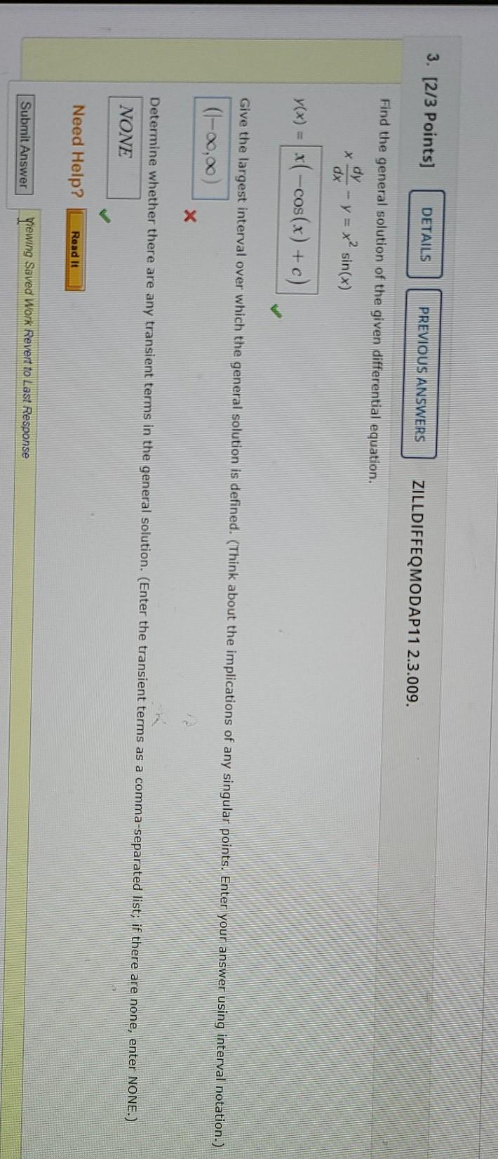 Solved 3. [2/3 Points) DETAILS PREVIOUS ANSWERS | Chegg.com Solved 3. [2/3 Points) DETAILS PREVIOUS ANSWERS | Chegg.com