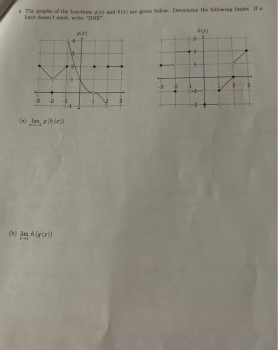 Solved 4. The graphs of the functions g(x) and h(x) ure | Chegg.com