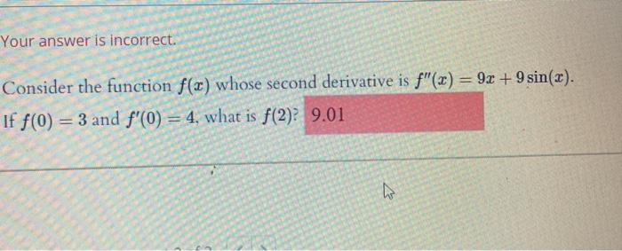 Solved Your answer is incorrect. Consider the function f(x) | Chegg.com