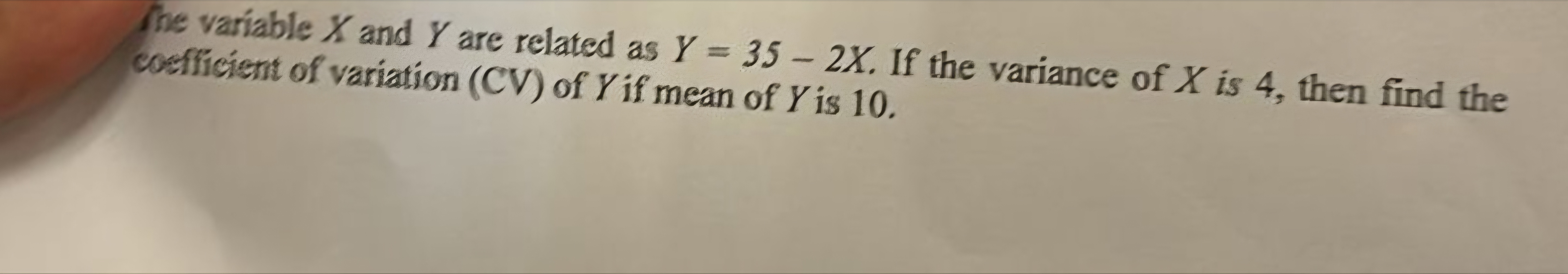 Solved The variable x ﻿and Y ﻿are related as Y=35-2x. ﻿If | Chegg.com