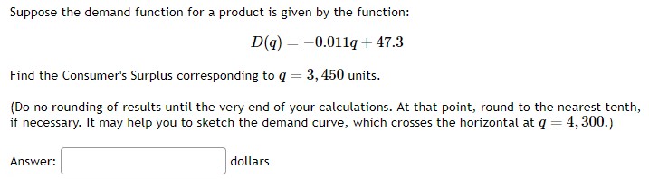 Solved Suppose the demand function for a product is given by | Chegg.com