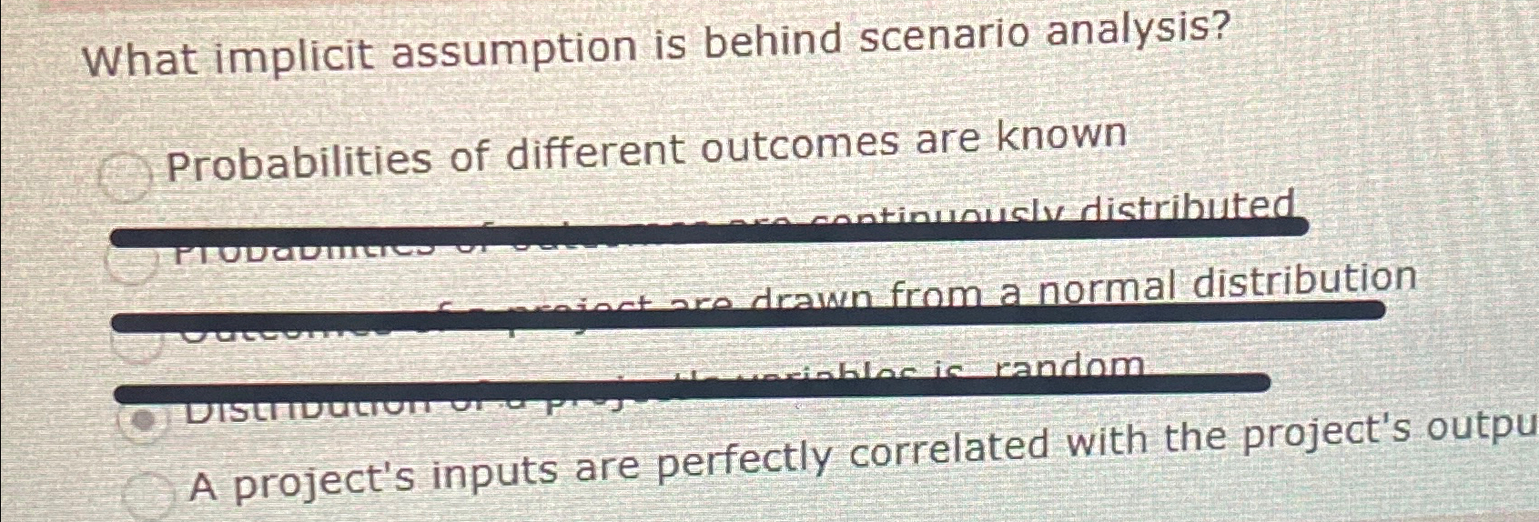 Solved What implicit assumption is behind scenario | Chegg.com