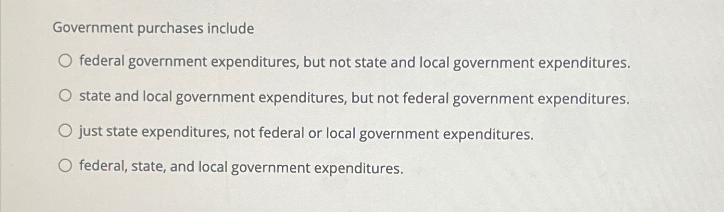 Solved Government purchases includefederal government | Chegg.com