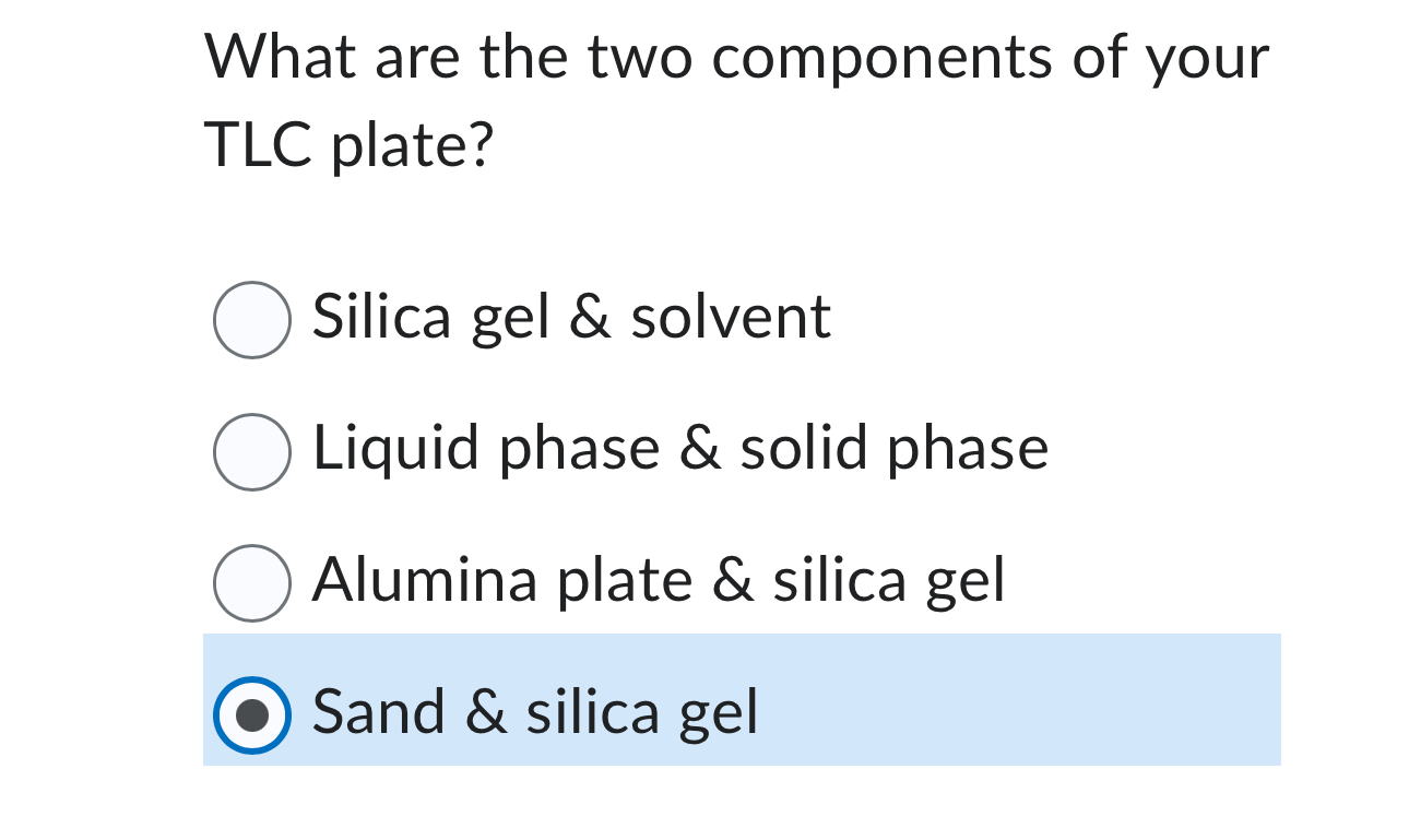 Solved What are the two components of your TLC plate?Silica | Chegg.com