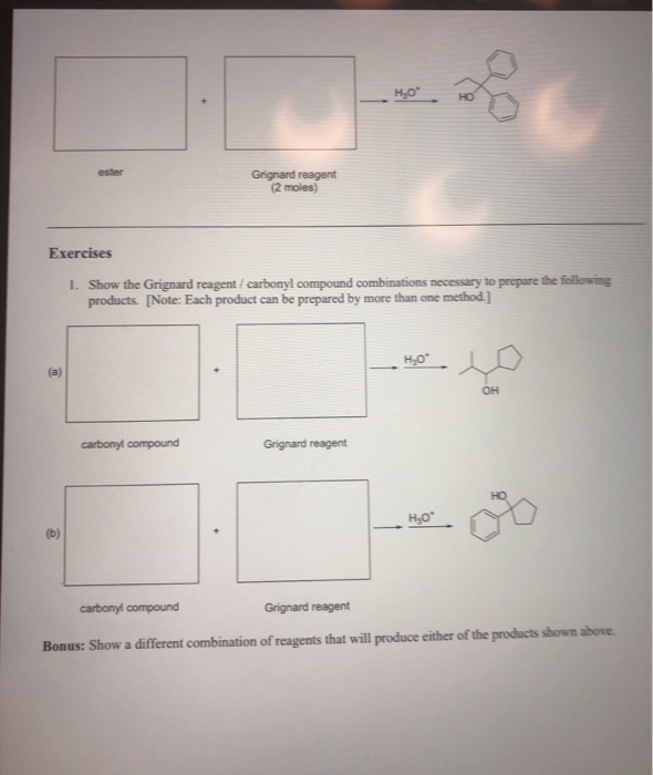 Solved 10. Show the ester/Grignard reagent combination | Chegg.com