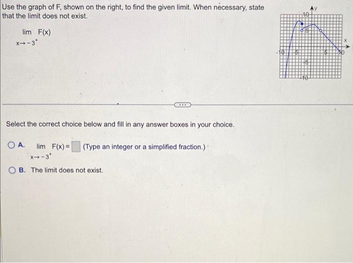 Solved Use the graph of F to find the given limit. When | Chegg.com