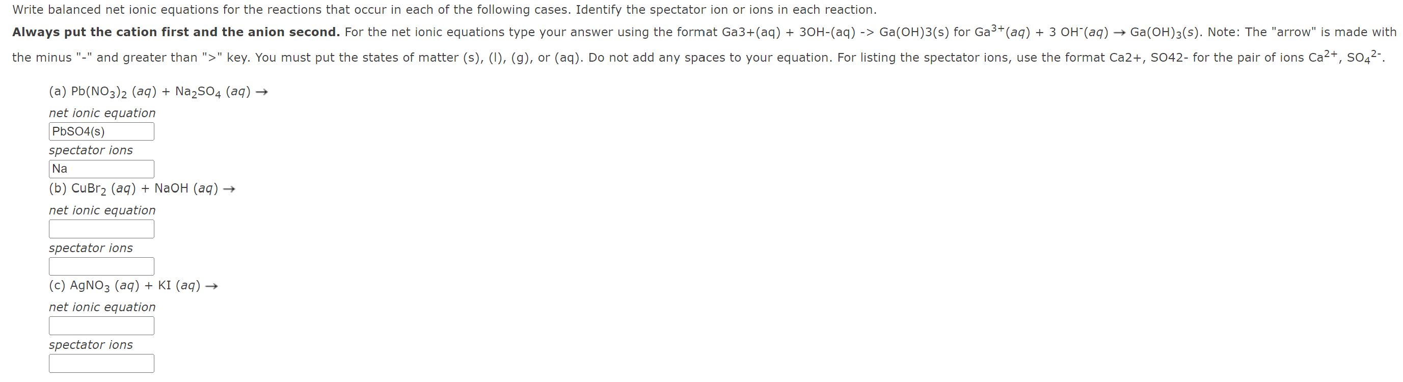 Solved Write balanced net ionic equations for the reactions | Chegg.com
