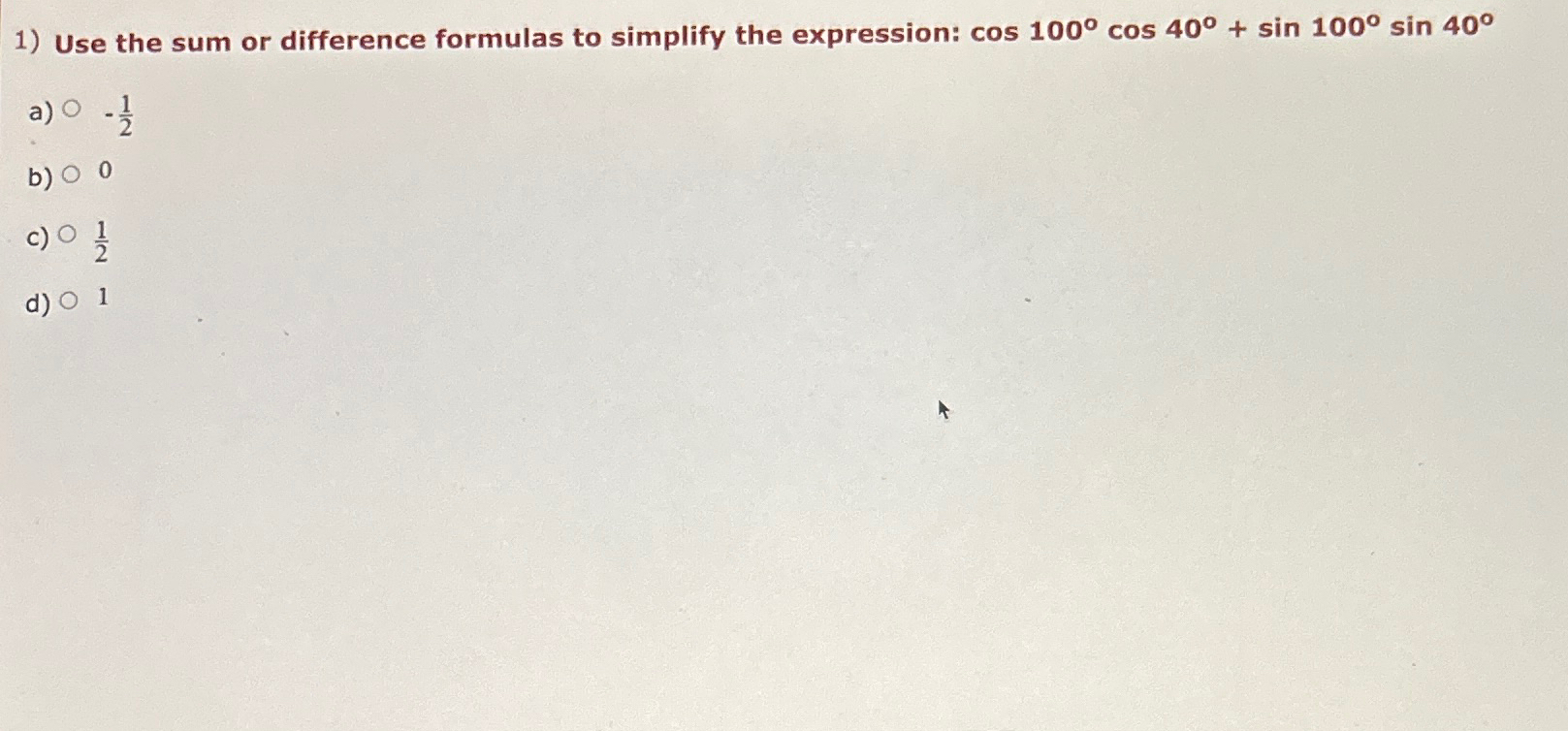 Solved Use the sum or difference formulas to simplify the | Chegg.com