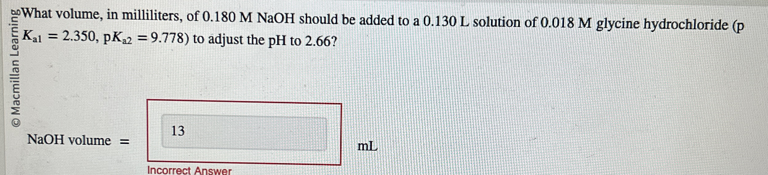Solved What volume, in milliliters, of 0.180 ﻿M NaOH should | Chegg.com
