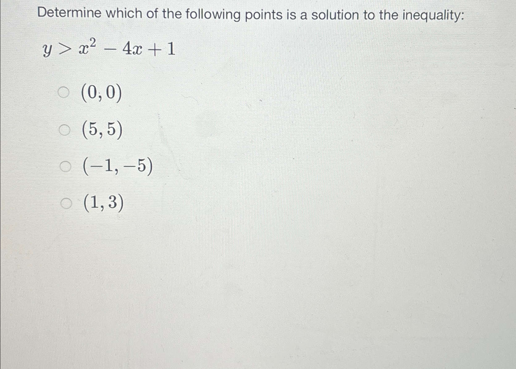 Solved Determine which of the following points is a solution | Chegg.com