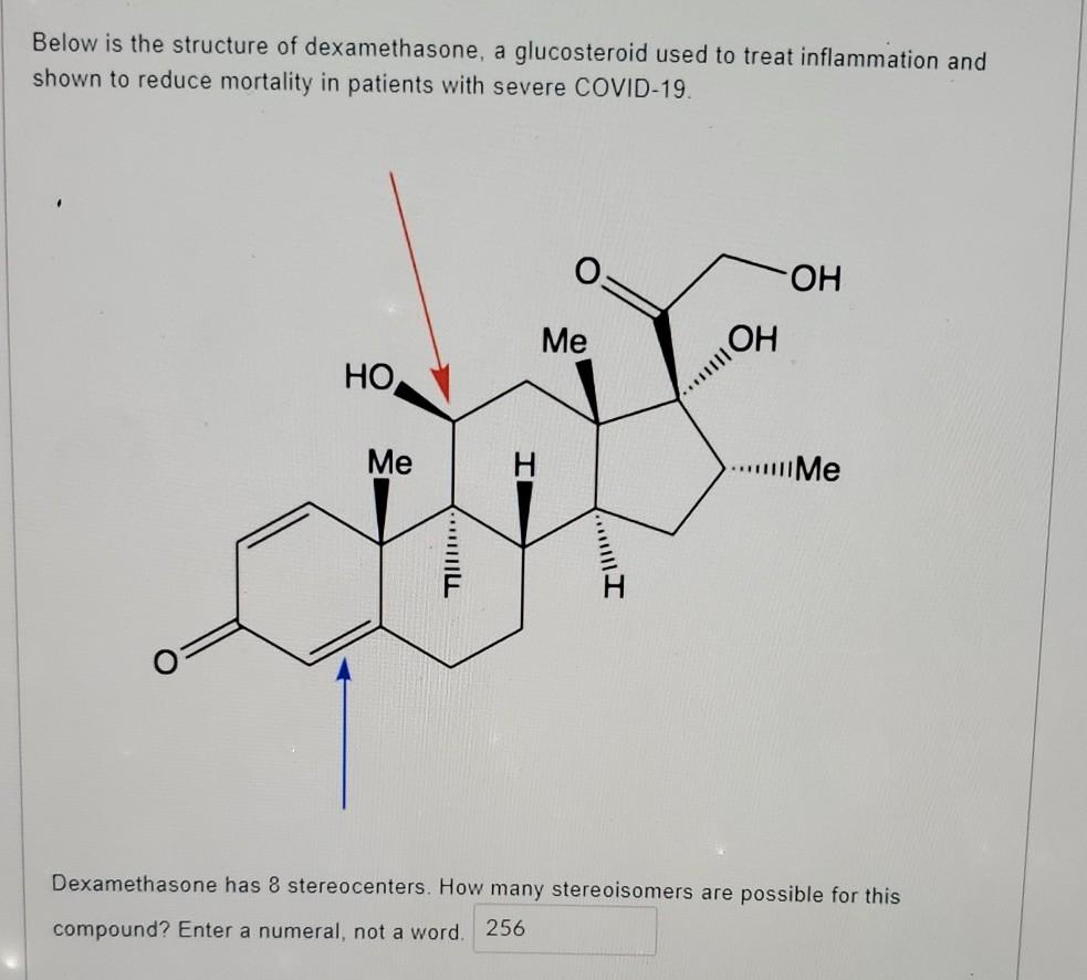 Solved Below is the structure of dexamethasone, a | Chegg.com