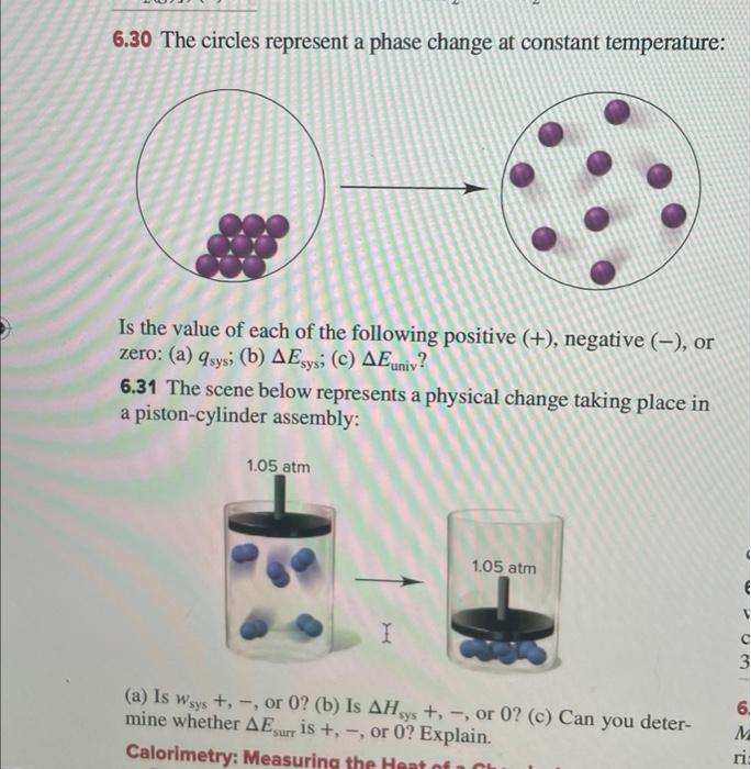 Solved 6.30 The circles represent a phase change at constant | Chegg.com