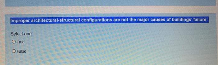Solved Improper architectural-structural configurations are | Chegg.com
